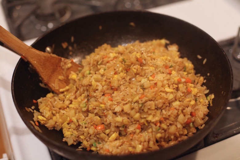cooking-fried-rice-11-add-eggs-soy-sauce - Adventures of Yoo