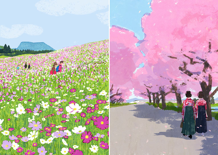 Beautiful Illustrations Highlight the Natural Beauty of Japan ...